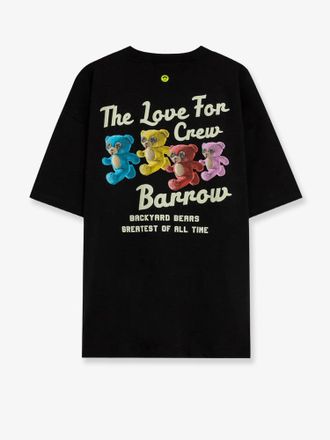 Barrow Mens Cotton T-Shirt With Logo Print Black T-Shirts And Polos