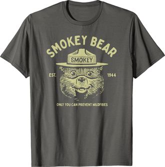 Giant Step Design Co. Vintage Smokey Bear Logo Only You Can Prevent Wildfires T-Shirt
