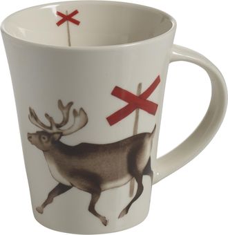 N&auml;&auml;sgr&auml;nsg&aring;rden 6978-03 - Kaffeebecher, Tasse, Weihnachten, Rentier, Porzellan, 11cm, 350ml