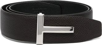 Tom Ford Homme, Accessoires, Brun, Taille: 90 CM Grain Leather T Icon Belt