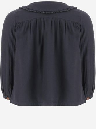 1+ in the family Girls Navy Cotton And Viscose Shirt Dress