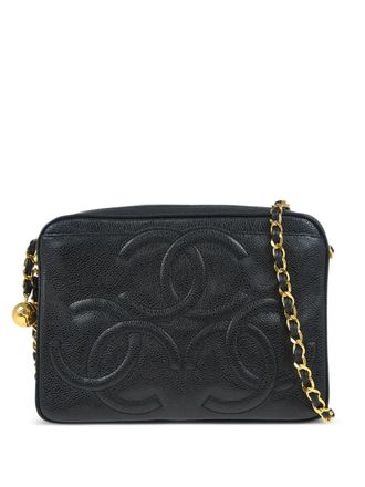 Chanel sac porté épaule Triple CC (1995) - Noir