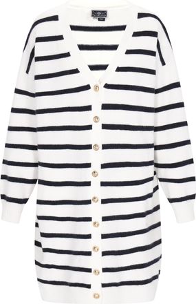 Dreimaster Dreimaster Strickjacke Frauen cremewei&szlig;e, marineblaue Streifen