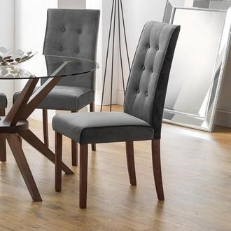 Julian Bowen Madrid Esszimmerstühle, 2er-Set, Grau/Walnuss