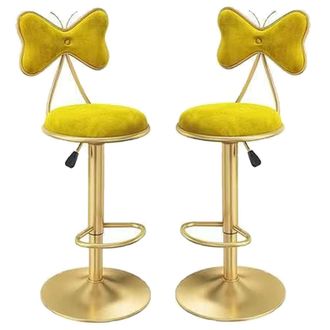 Generic Drehbare Barhocker, h&ouml;henverstellbare Tresenhocker, Esszimmerst&uuml;hle, Samt-Barst&uuml;hle mit geschwungener R&uuml;ckenlehne, K&uuml;cheninsel, Kneipe