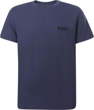 Dondup Homme, Tops, Bleu, Taille: XL T-shirt col rond regular en jersey flamm&eacute;