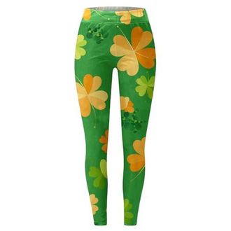 Generic Legging décontracté imprimé St Patrick 2026 pour femme (6), Vert, XXL