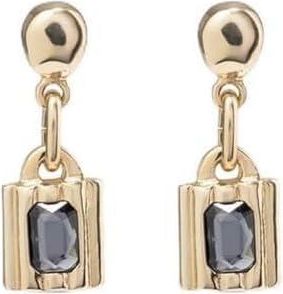 Uno De 50 UNOde50 Boucles doreilles plaquées or 18 carats en forme de cadenas et cristaux