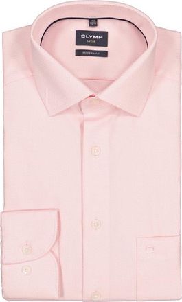 Olymp Herren Hemd rosa Baumwolle