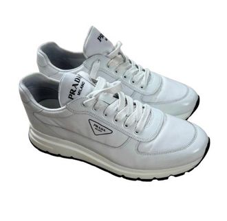 Prada Mens White Leather Trainers Size 46