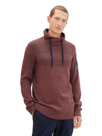 Tom Tailor Herren 1038247 Strick-Snood aus Baumwolle, 32740-navy red orange Blue Mouline, XL