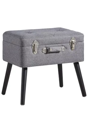 Xora Hocker, Anthrazit, Schwarz, Holz, Textil, Kiefer, rechteckig, 50x46x35 cm, Stauraum, Wohnzimmer, Hocker, Sitzhocker