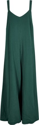 Apricot Wide-Leg Textured Cotton Jumpsuit