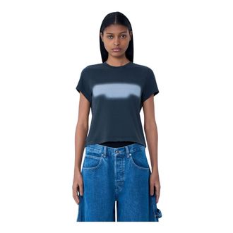 Alexander Wang Baumwoll-Jersey T-Shirt mit Logo - - Tops - Damen - Grau - XS