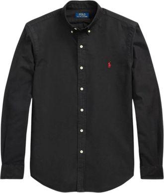 Ralph Lauren Homme, Chemises, Noir, Taille: L Chemise Oxford Slim Fit
