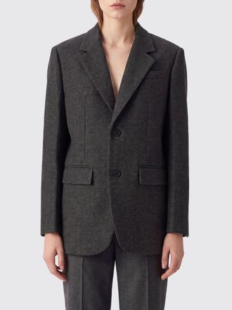 Dunst Blazer court &agrave; simple boutonnage en pur cachemire avec col &agrave; revers