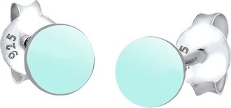 Elli Ohrringe Damen Kreis Basic Rund im Geo Look mit Emaille in 925 Sterling Silber