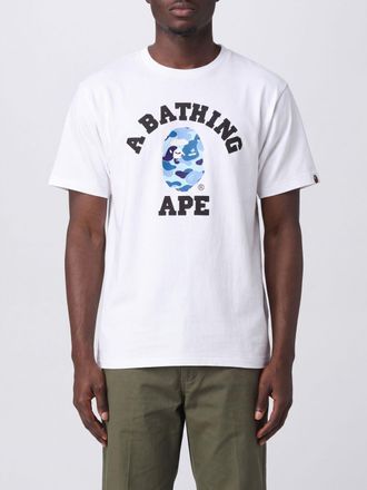 A Bathing Ape T-shirt en coton avec logo imprim&eacute; contrastant sur le devant