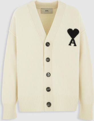 Ami Cardigan Ami de Coeur Écru Noir