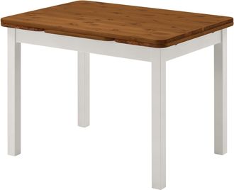 Maison Belfort home24 Esstisch mit Ansteckplatten 104 x 77 cm Braun/Weiß/Kiefer Weiß/Kiefer Bernstein