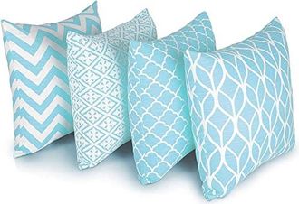 Penguin Home 4Er - Pack Dekorative Quadratische Kissen Aus Baumwolle, Luxuriöse, Stilvolle Für Wohnzimmer, Sofa, Schlafzimmer, Mit Unsichtbarem Reißverschluss, 45X