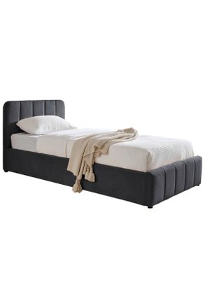 Boxxx Polsterbett, Grau, Holz, Pappel, massiv, 90x200 cm, Stoffauswahl, in verschiedenen Gr&ouml;&szlig;en erh&auml;ltlich, Schlafzimmer, Betten, Polsterbetten