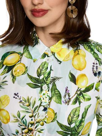 Marc Cain Midikleid Amalfi Portofino Lemons Premium Damenmode Sommerkleid, bedruckt