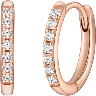 Glanzst&uuml;cke M&uuml;nchen Ohrringe - Sterling Silber Creolen Zirkonia - Gr. unisize - in Quarz - f&uuml;r Damen