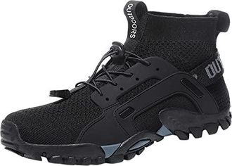 Generic Bouts en acier pour homme - Semelle antid&eacute;rapante - Maille respirante - Lacets &eacute;lastiques - Partie centrale - Chaussures militaires - Embout en acier 