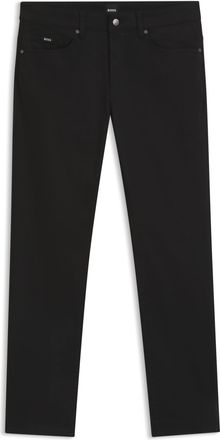 BOSS Herren H-Delaware5 Delaware Slim-Fit Hose aus elastischem Baumwoll-Satin Schwarz001 31/32