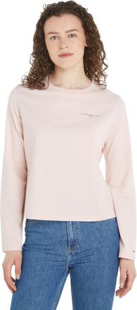 Tommy Hilfiger Damen Langarmshirt 1985 Reg Mini Corp Logo C-Nk Ls Basic, Rosa (Whimsy Pink), XL