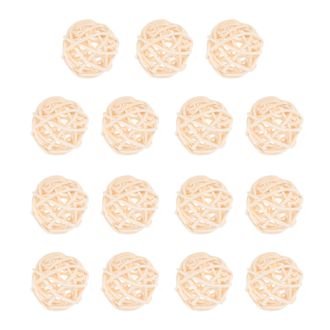 BESPORTBLE Nat&uuml;rliche Rattankugeln 3cm 15 St&uuml;ck Beige Aromatherapie Dekoration und Vasenf&uuml;llung f&uuml;r Tischdeko Selbstgemacht Bastelidee und Festliche Wohnraumgest
