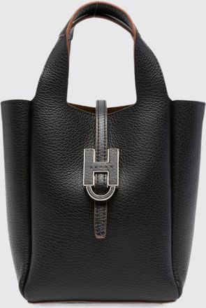 Hogan Mini-Tote Trend aus geh&auml;mmertem Leder mit gepr&auml;gtem Logo und Schultergurt