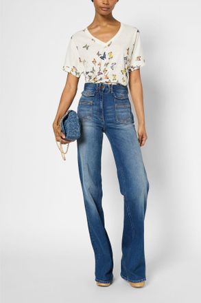 Gerard Darel T-shirt papillons en lin et coton - GIUSI - Multicolore