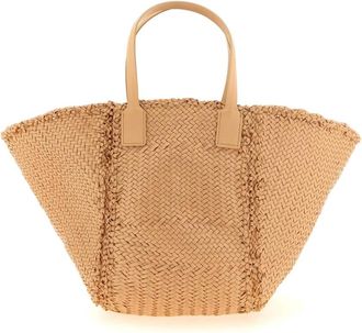 Dragon Diffusion Sac cabas en cuir tress&eacute; - Femme - Sacs - Beige - Taille: ONE Size