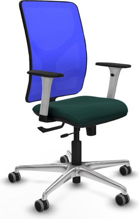 Piqueras y Crespo Home Office B&uuml;rostuhl mit wei&szlig;en und schwarzen Armlehnen, h&ouml;henverstellbare Lendenwirbelst&uuml;tze, ausgestattet mit Syncro/Traslack und Schneideschaum, B