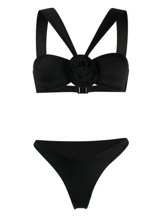 La Reveche Bikini mit Blumendetail - Schwarz
