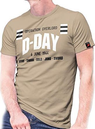 Copytec T-shirt D-Day 6 June1944 Utah Omaha Gold Juno Sword Normandie Operation 30589 - Beige - X-Large