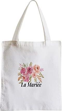 Fabulous Grand Sac Shopping Plage Etudiant La Mariée Mariage Mariée Bouquet Aquarelle