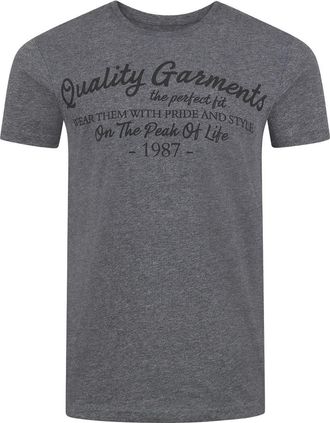 Riverso Tshirt Herren Baumwolle Regular Fit RIVLeon Rundhals Kurzarm Sommer Tee Shirt Print, Größe:4XL, Farbe:Grau (RJD)