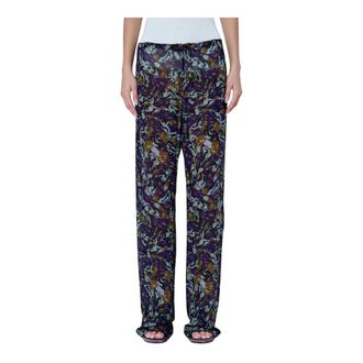 Dries Van Noten Pachas Seidenhose mit Print - - Trousers - Damen - Lila - XS