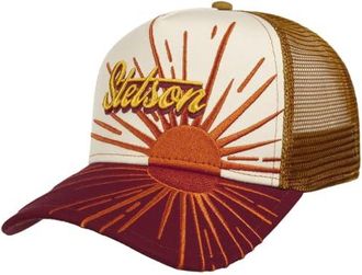 Stetson Casquette Trucker Rising Sun Homme - de Baseball Mesh Snapback, avec visière, visière Printemps-été Printemps Été Automne Hiver - Taille Unique Orange