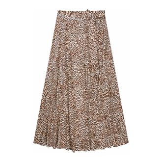 Munthe Plissierter Laser-Cut Midi-Rock - - Skirts - Damen - Braun - L