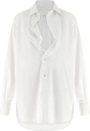 Maison Margiela Femme, Blouses et Chemises, Blanc, Taille: 40 FR Cotton Poplin Shirt