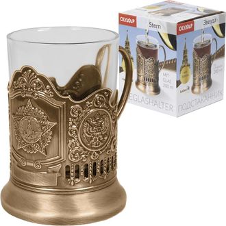 Olymp Olymp Teeglashalter Stern Russland Kupferfarbe (mit Teeglas 200 ml)