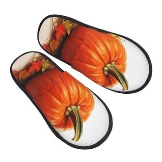 Generic Pantoufles En Coton Citrouille DAutomne Peluche Fourrure Pantoufles Chaud Chaussons DInt&eacute;rieur Pour Camping Homme Voyage L