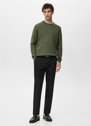 Mango Pull col cheminée 100 % laine mérinos vert - Homme - XXL - MANGO MAN