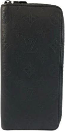 Louis Vuitton Portefeuille Zippy Vertical Monogram Shadow Long Wallet doccasion - Homme - Pre-owned - Noir - Taille: ONE Size