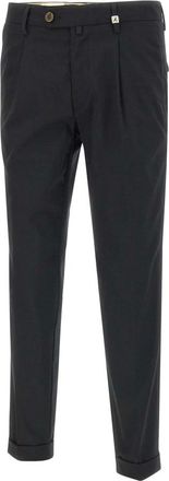 Myths Homme, Pantalons, Noir, Taille: S Pleated Chino