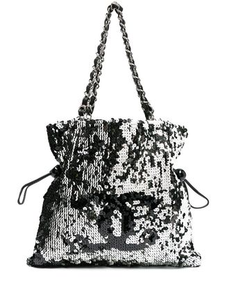Chanel sac porté épaule à sequins (2007/2008) - Argent